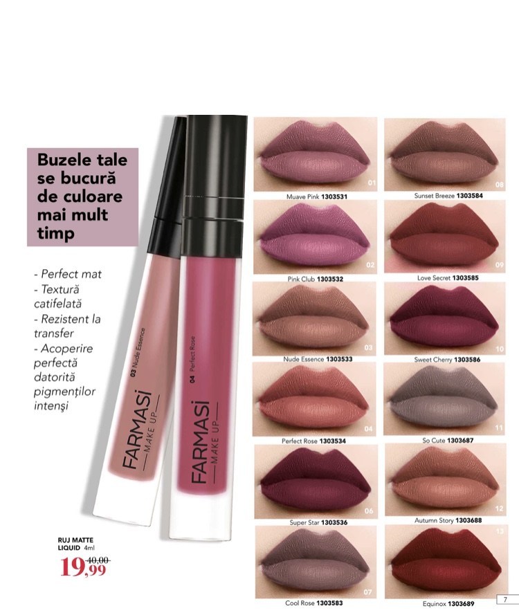 Ruj mat Farmasi – inscriere Reprezentant Farmasi